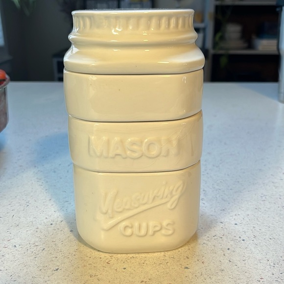 barbuzzo | Kitchen | Ceramic Mason Jar Stackable Measuring Cups | Poshmark